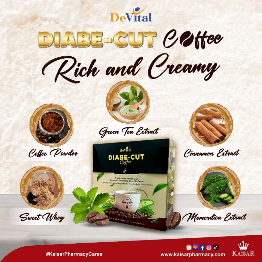 Devital Diabe-Cut Coffee 10 Sachet X 25g /Box – Kaisar Pharmacy